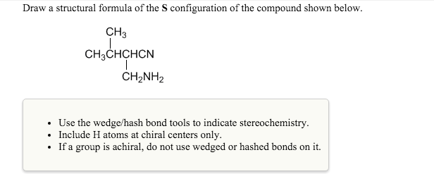 Solved Draw a structural formula of the RS configuration of | Chegg.com
