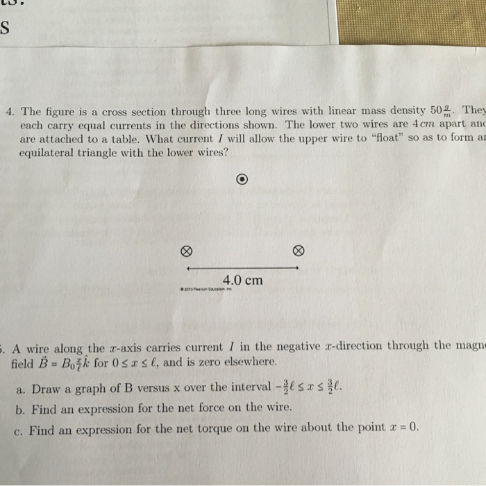 Solved The Figure Is A Cross Section Through Three Long