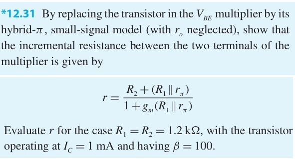 Solved 12.31 By replacing the transistor in the VBE | Chegg.com