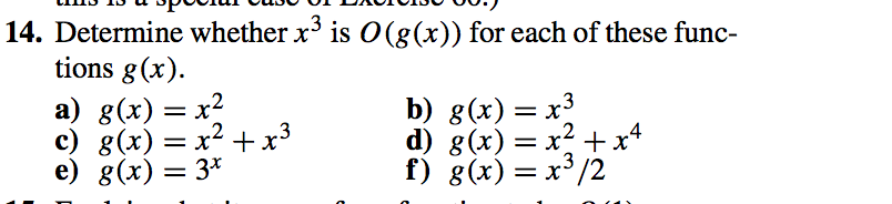 Solved 14. Determine whether x* is O(g(x)) for each of these | Chegg.com