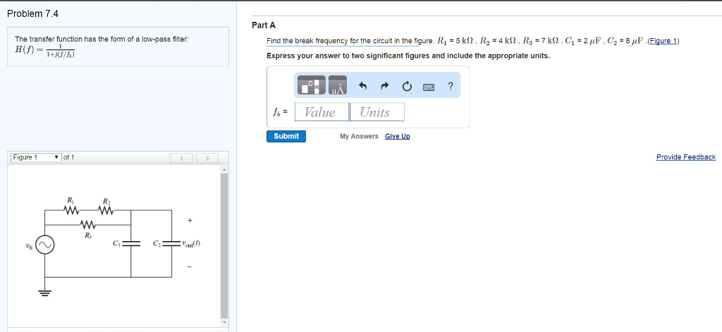 Solved The transfer function has the form of a low-pass | Chegg.com