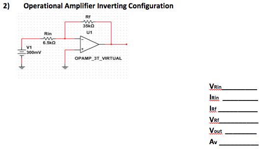 Solved 2) 2) Amplifier Inverting Configuration Operational | Chegg.com