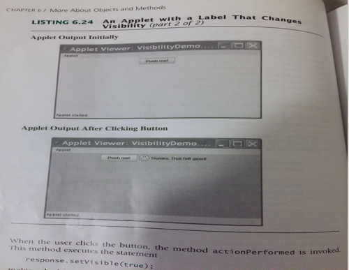Solved Change the applet in Listing 6.24 so that after the | Chegg.com