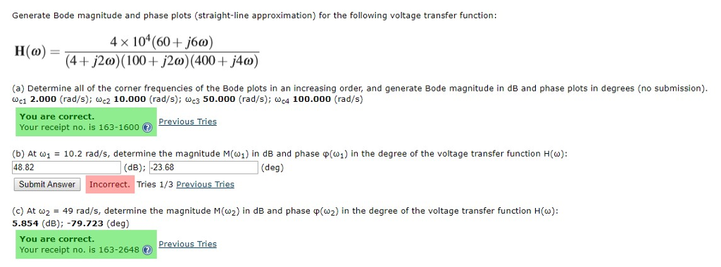 Solved Generate Bode magnitude and phase plots | Chegg.com