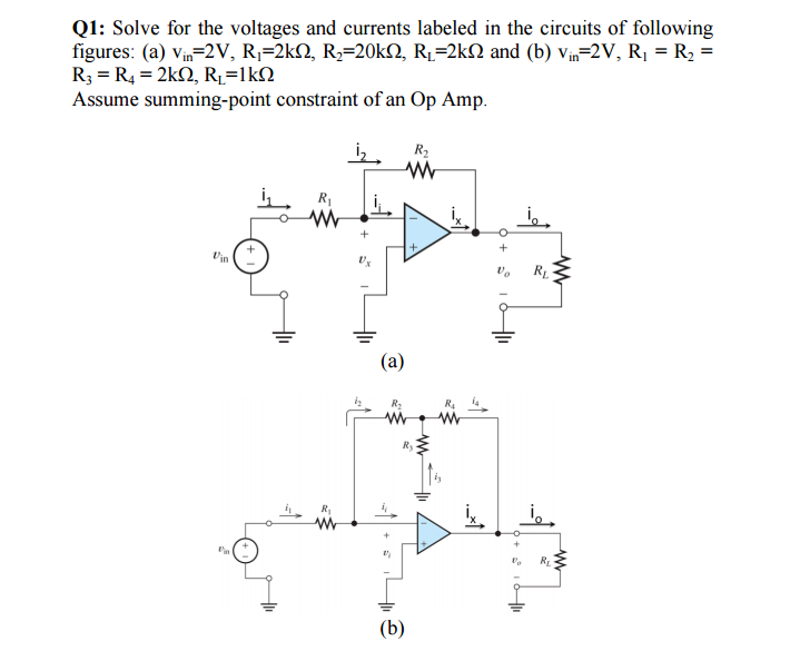 Solved Solve for the voltages and currents labeled in the | Chegg.com