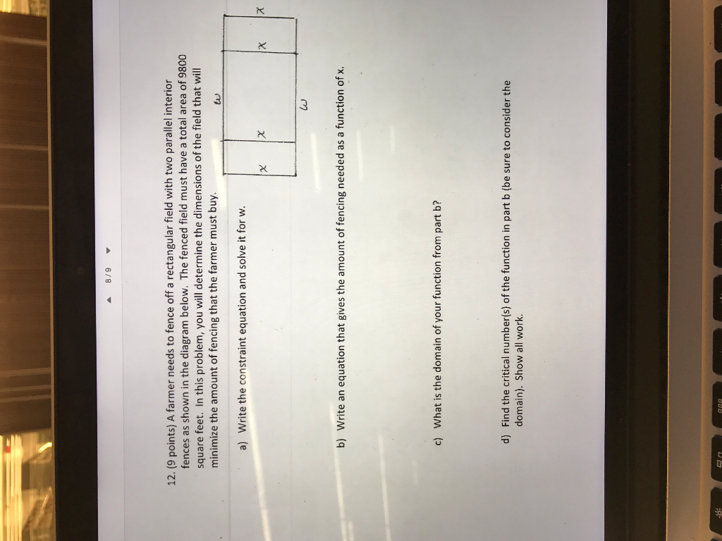 Solved A farmer needs to fence off a rectangular field with | Chegg.com