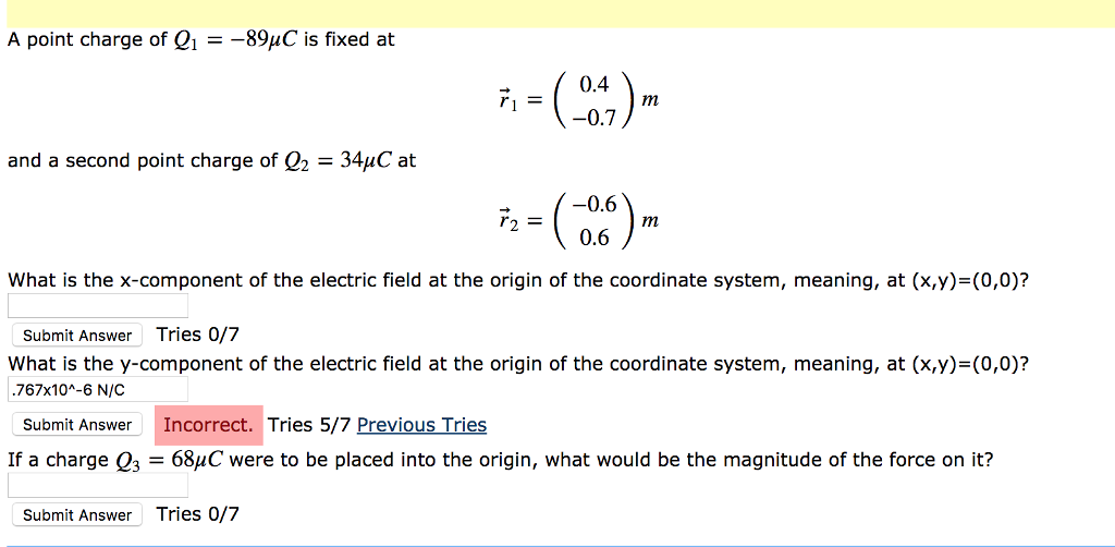 Solved A point charge of Q,--89f«C is fixed at 70.4 1-0.7 | Chegg.com