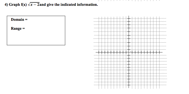 Solved 4) Graph f(x) Vx - 2and give the indicated | Chegg.com