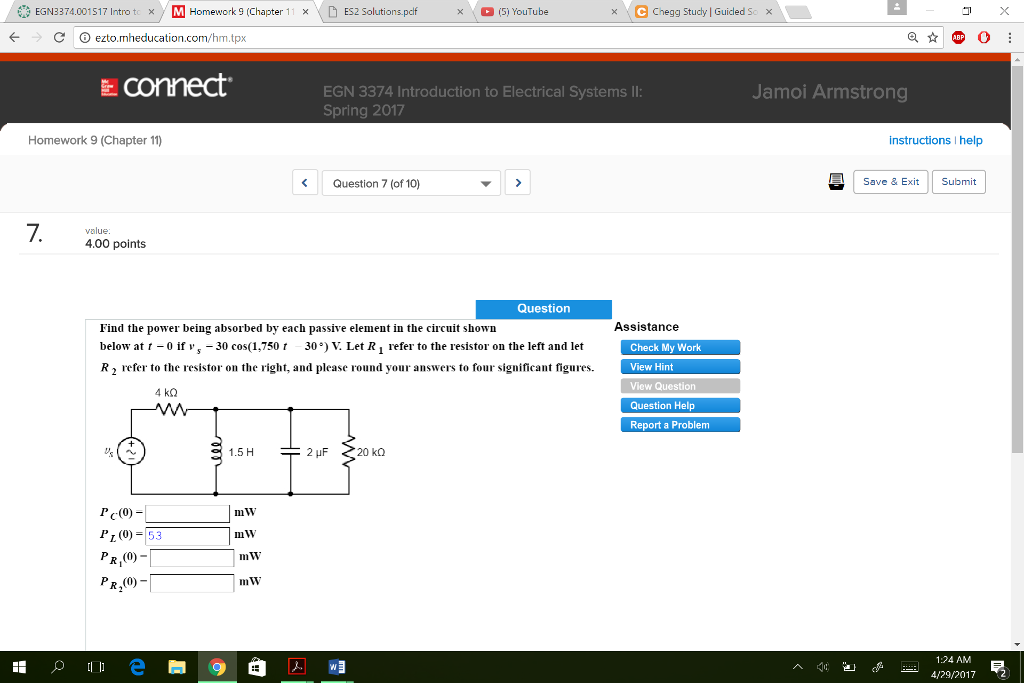 Electrical engineering Archive | April 28 2017 | Chegg.com