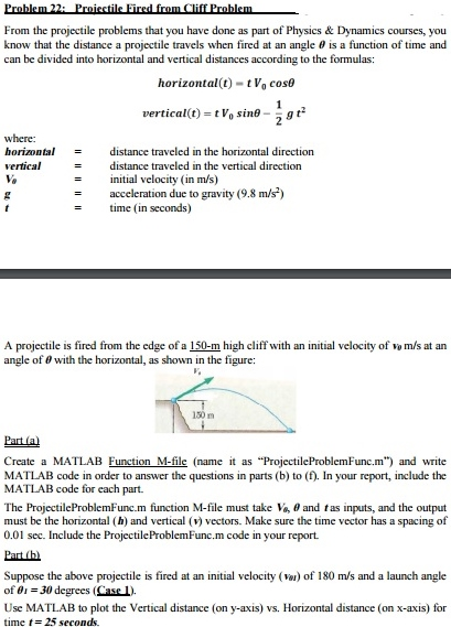 Solved From the projectile problems that you have done as | Chegg.com