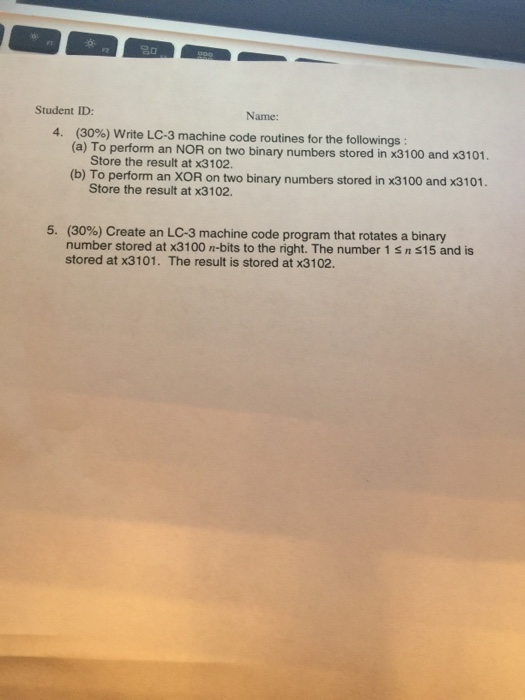 Solved Write LC-3 machine code routines tor the followings | Chegg.com
