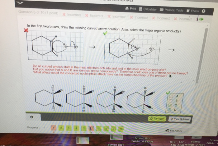 Solved In the first two boxes, draw the missing curved arrow | Chegg.com