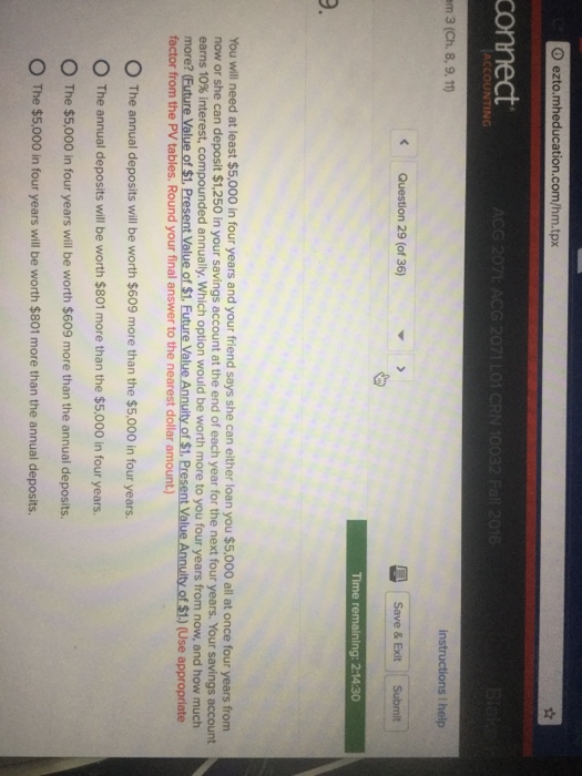 Solved instructions help 3 (Ch. 8, 9, Save & Exit submit | Chegg.com