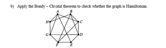 Solved Apply the Bondy - Chvatal theorem to check whether | Chegg.com