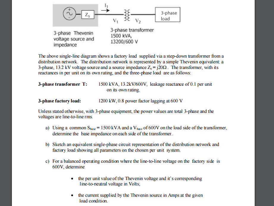 Solved The above single-line diagram shows a factory load | Chegg.com