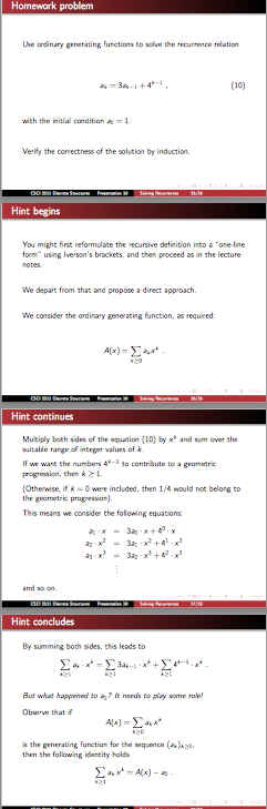 Use Ordinary Generating Functions To Solve The