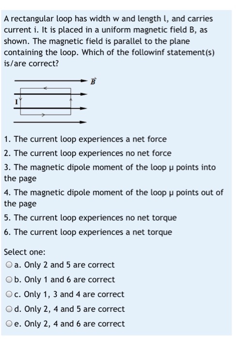 Solved A rectangular loop has width w and length l, and | Chegg.com