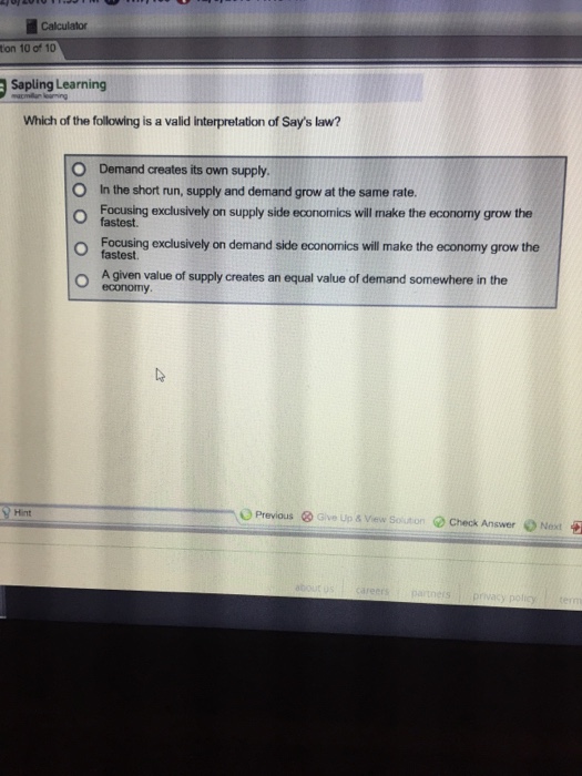 Solved Which Of The Following Is A Valid Interpretation Of 