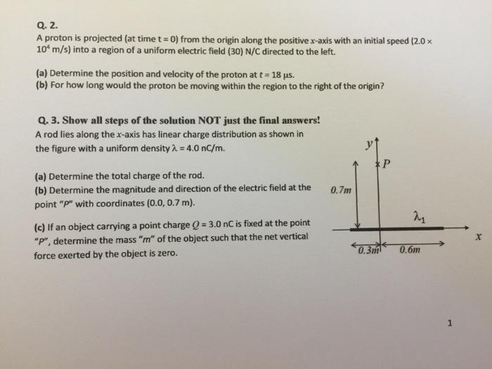 Solved A proton is projected (at time t = 0) from the origin | Chegg.com