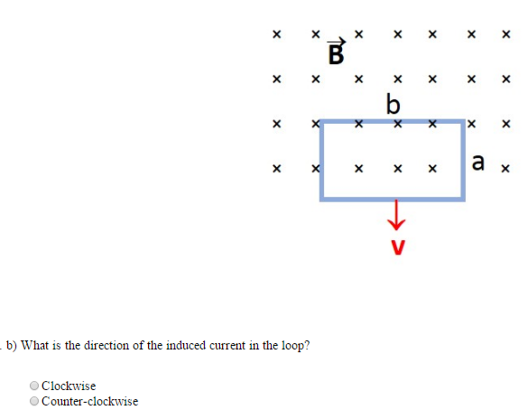 Solved What is the direction of the induced current in the | Chegg.com