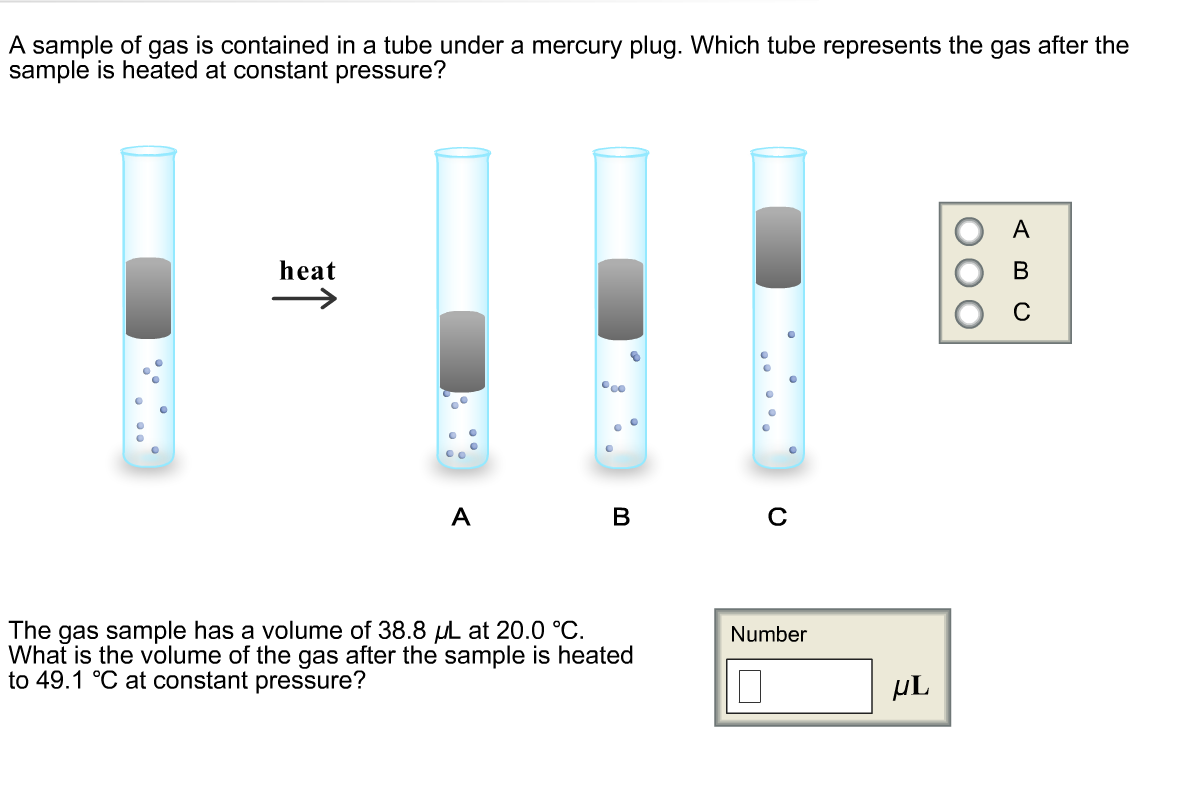 Solved A sample of gas is contained in a tube under a | Chegg.com