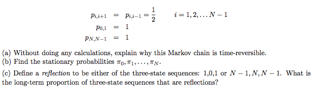A symmetric random walk with reflecting barriers is a | Chegg.com