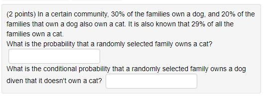 Solved (2 points) in a certain community, 30% of the | Chegg.com
