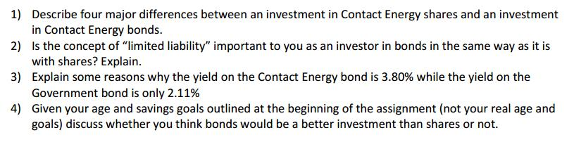 Solved 1) 2) 3) 4) Describe four major differences between | Chegg.com