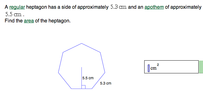 Solved A regular heptagon has a side of approximately 5.3 am | Chegg.com