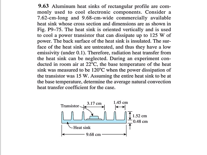 Solved Aluminum heat sinks of rectangular profile are | Chegg.com