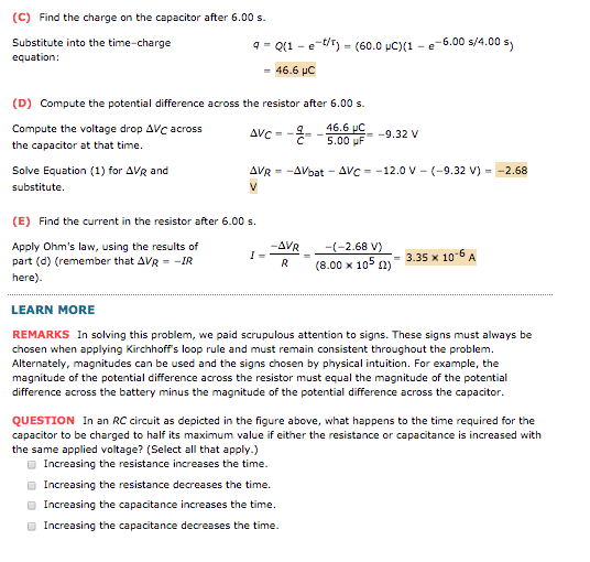 Solved EXAMPLE 18.6 Charging a Capacitor in an RC Circuit | Chegg.com