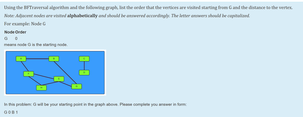 Solved Using the BFTraversal algorithm and the following | Chegg.com