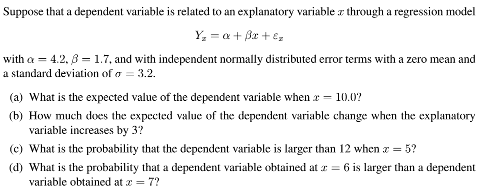 Solved Suppose that a dependent variable is related to an | Chegg.com