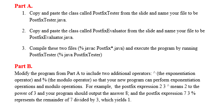 Solved Part A. 1. Copy and paste the class called | Chegg.com