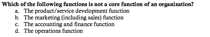 Solved Which of the following functions is not a core | Chegg.com