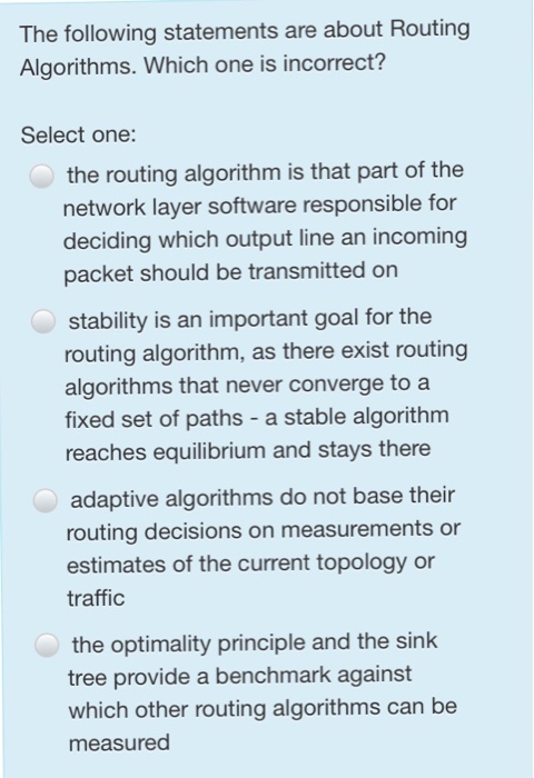 The Following Statements Are About Routing 