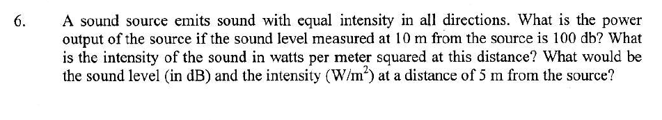 Solved A sound source emits sound with equal intensity in | Chegg.com
