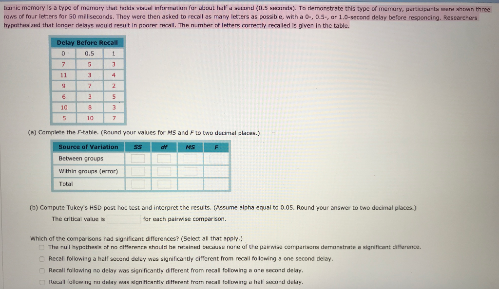 Solved Iconic memory is a type of memory that holds visual | Chegg.com