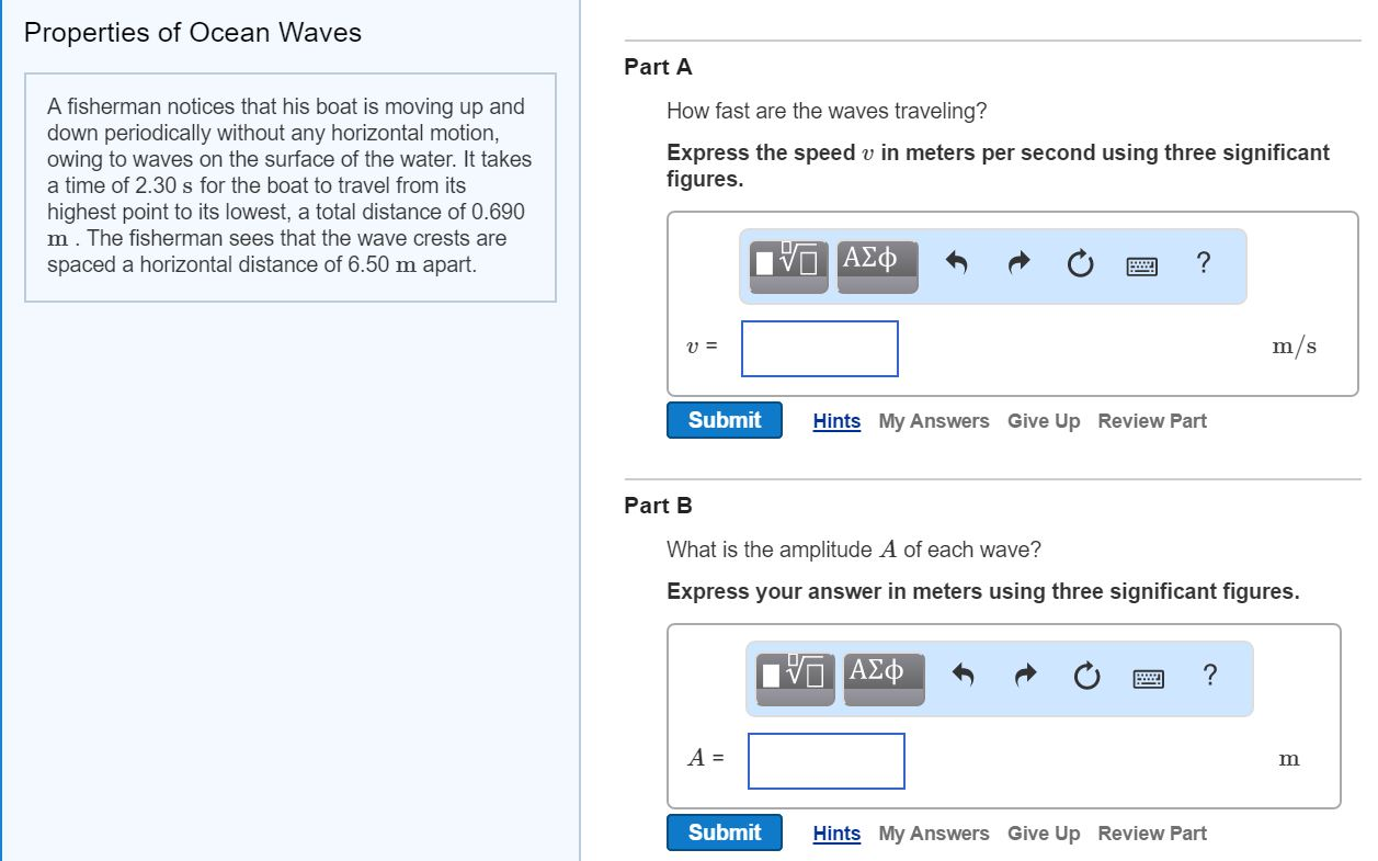 Solved A fisherman notices that his boat is moving up and | Chegg.com