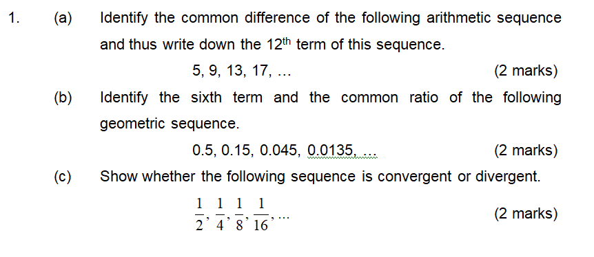 Solved 1.(a) Identify the common difference of the following | Chegg.com