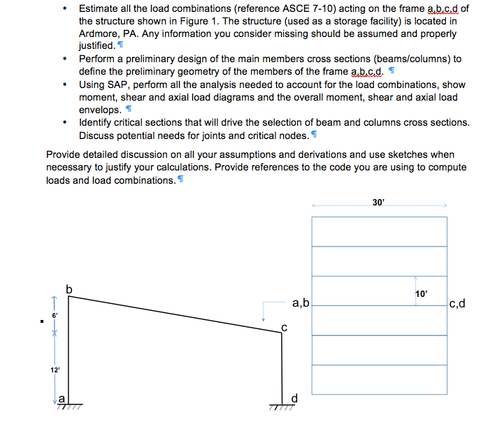Estimate all the load combinations (reference ASCE | Chegg.com