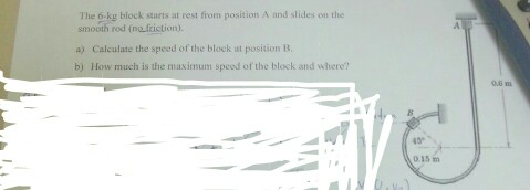 Solved The 6-kg block starts at rest from position A and | Chegg.com