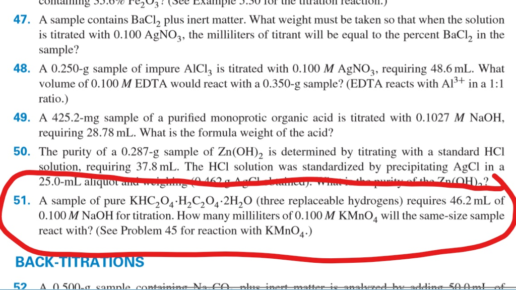 Solved 47. A sample contains BaCl2 plus inert matter. What | Chegg.com