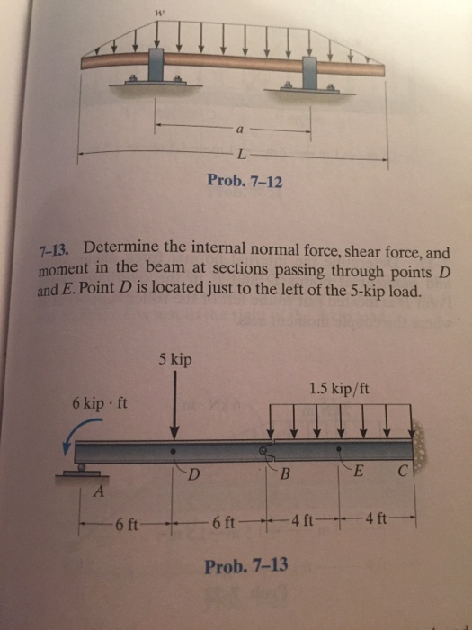 Solved 7-13. Determine the internal normal force, shear | Chegg.com Solved 7-13. Determine the internal normal force, shear | Chegg.com