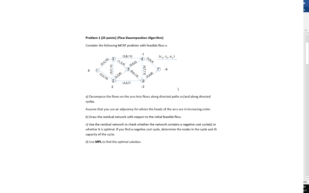 Consider The Following Mcnf Problem With Feasible