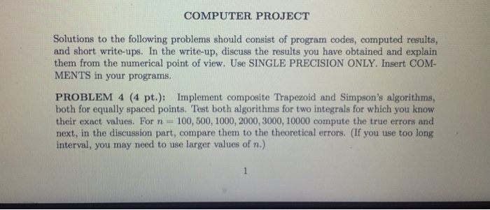 Solved Implement composite Trapezoid and Simpson's | Chegg.com