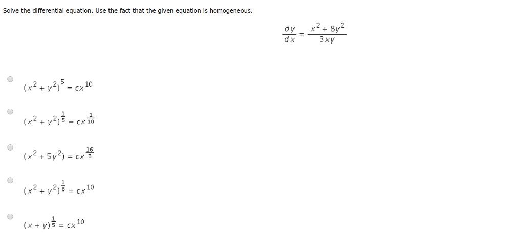 Solved Solve the differential equation. Use the fact that | Chegg.com Solved Solve the differential equation. Use the fact that | Chegg.com