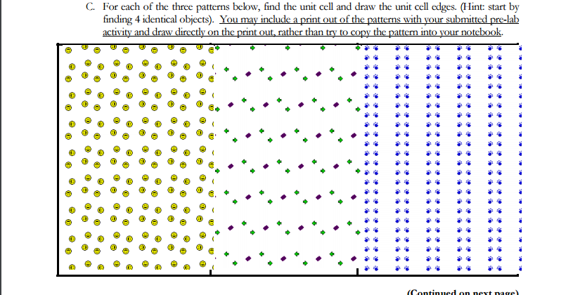 For each of the three patterns below, find the unit | Chegg.com