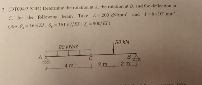 Solved Determine The Rotation At A The Rotation At B And
