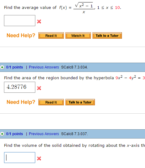 Find the average value of f(x) = square root x^2 - | Chegg.com